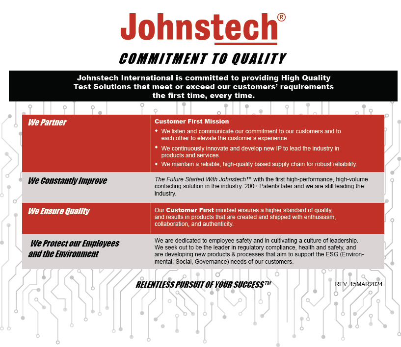 quality policy A4 - Johnstech